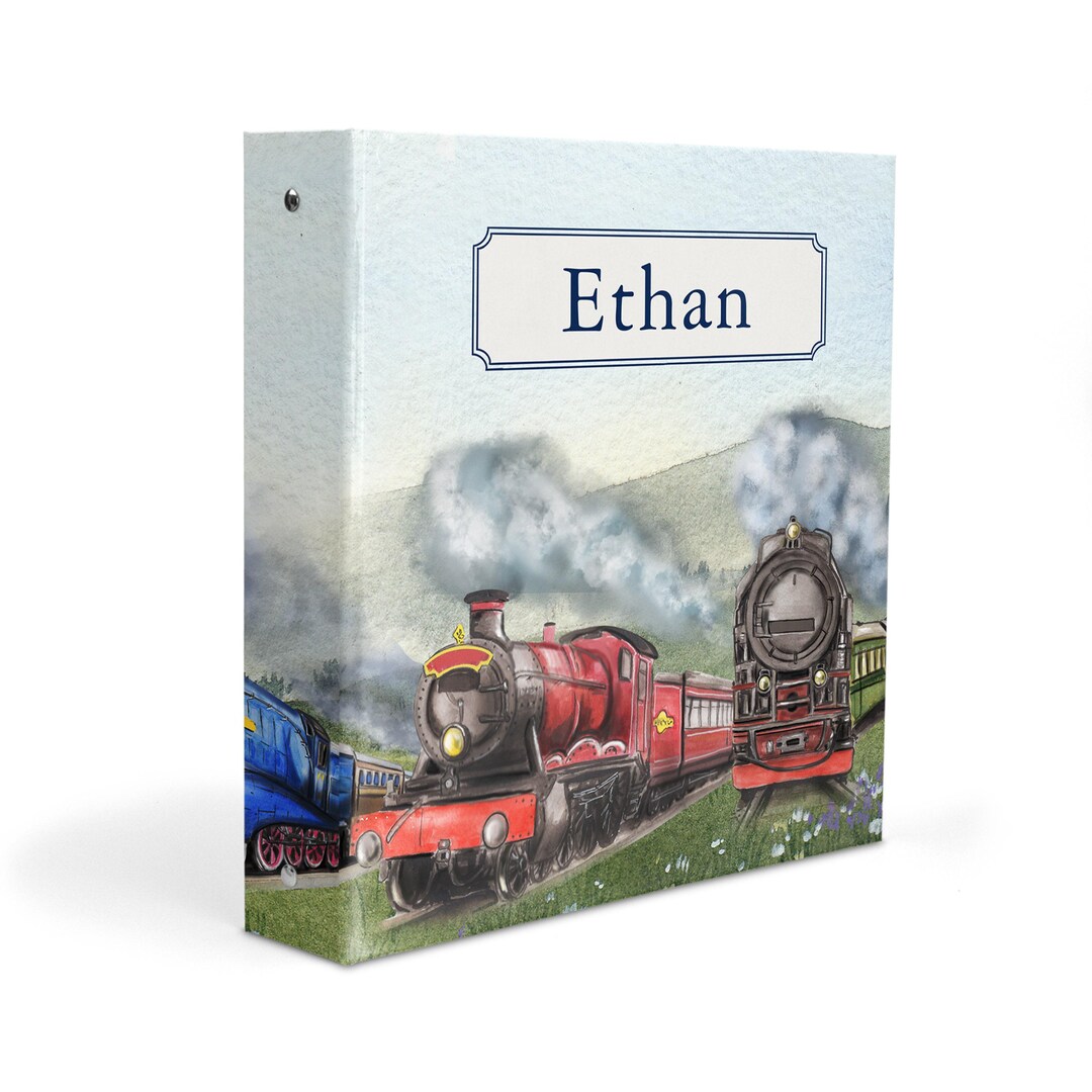 Train Transportation 3 Ring Binder 2" Personalized Custom Gift Back to ...
