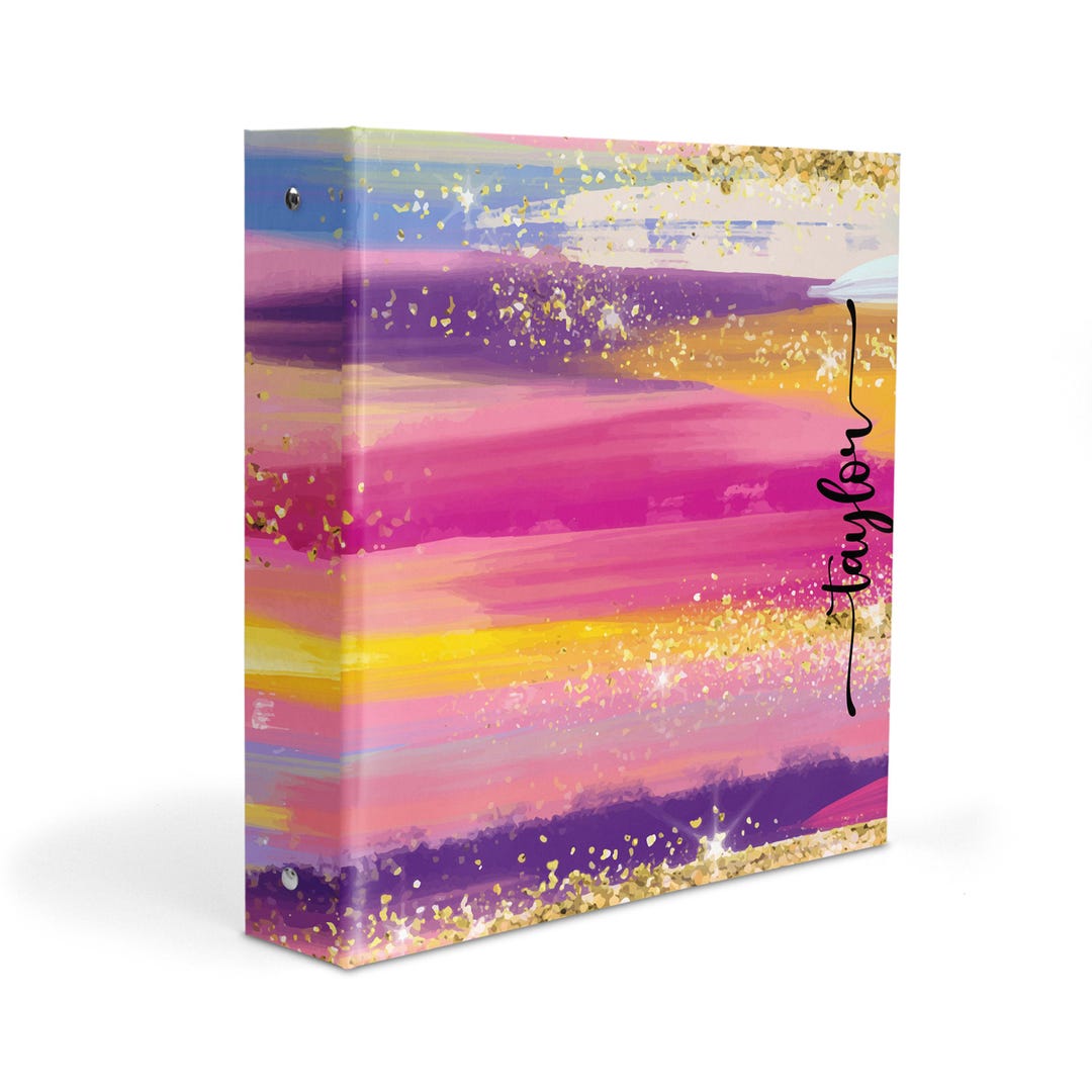 Rainbow 3 Ring Binder 2" Personalized Custom Gift Back to School ...