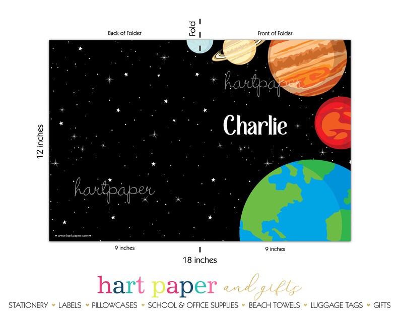Planets Solar System Outer Space Personalized Folder 2 Pocket - Etsy