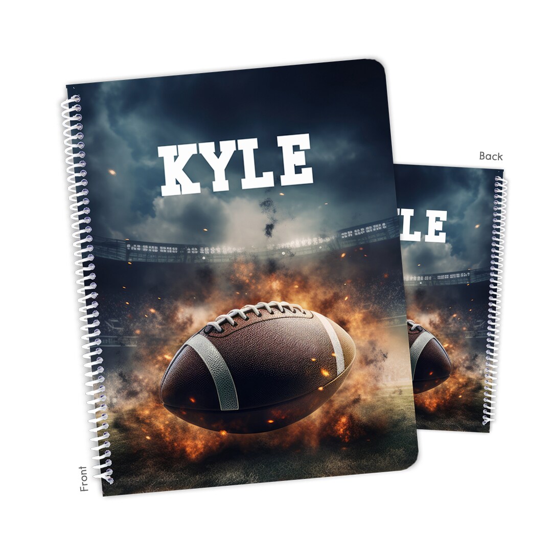 Football Sports ANY COLORS Personalized Notebook Sketchbook Custom ...