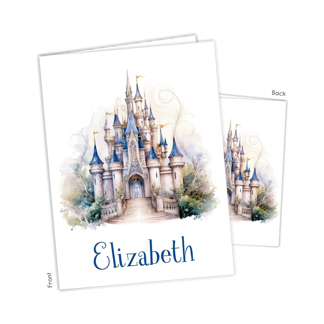 Castle Princess Rainbow Personalized Folder 2 Pocket • Back to School ...