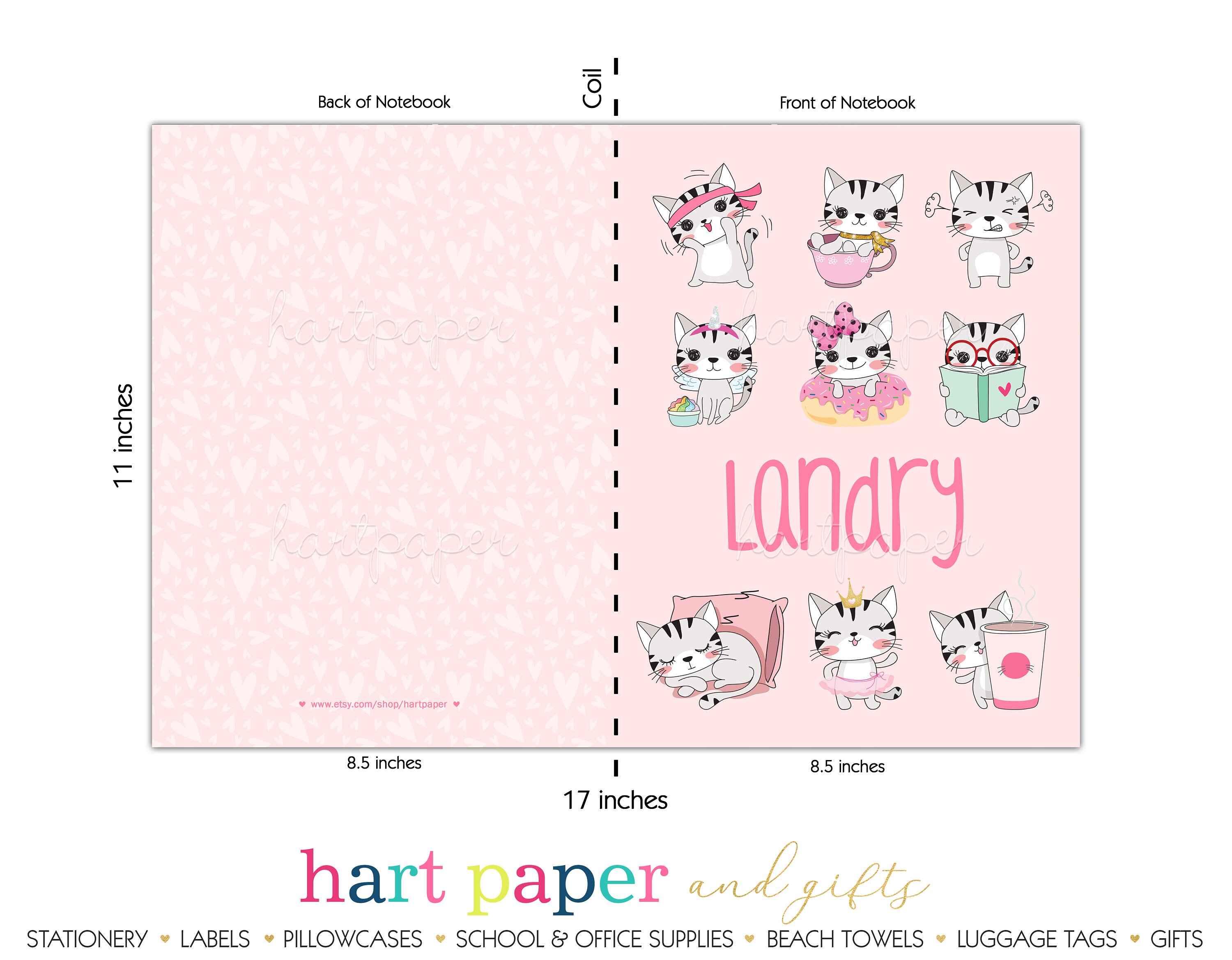 Cat Kitten Personalized Notebook Sketchbook Custom Birthday - Etsy