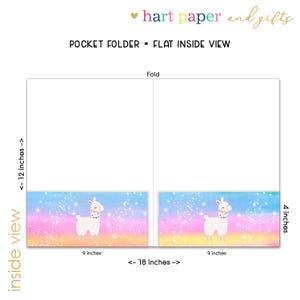 Rainbow Llama Alpaca Personalized Folder 2 Pocket • Back to School ...
