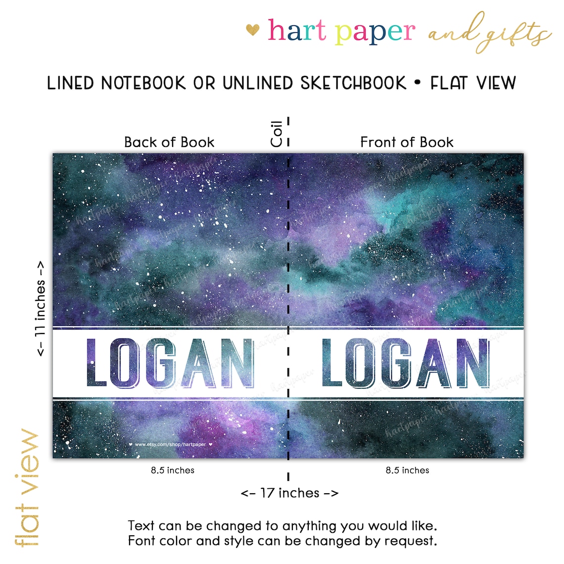 Galaxy Space Stars Personalized Notebook Sketchbook • Custom Birthday ...