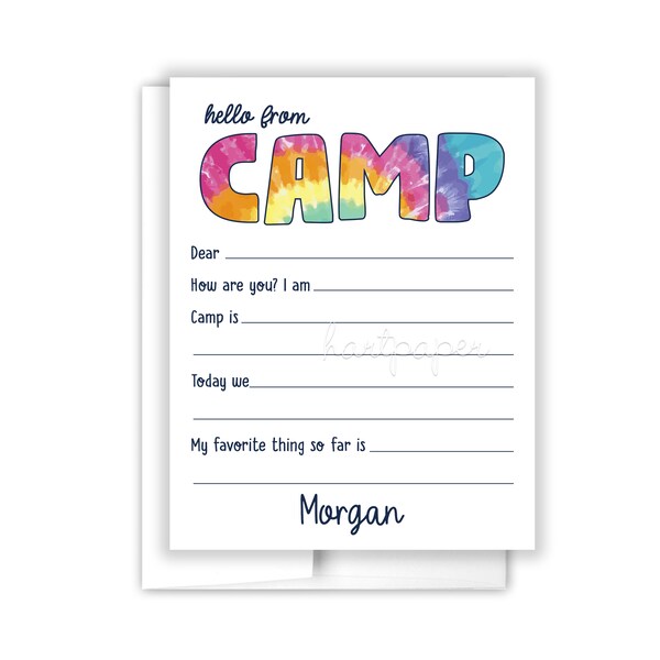 Printable Letter From Camp, Summer Camp Stationery, for Boys and Girls ...