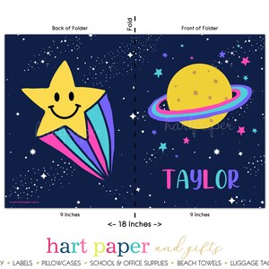 Planets Solar System Saturn Star Personalized Folder 2 Pocket - Etsy