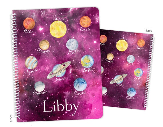 Outer Space Planets Solar System Personalized Notebook - Etsy