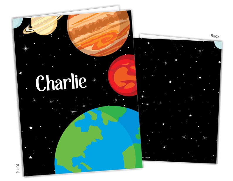 Planets Solar System Outer Space Personalized Folder 2 Pocket - Etsy