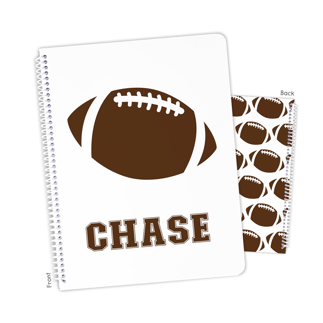 Football Sports ANY COLORS Personalized Notebook Sketchbook Custom ...