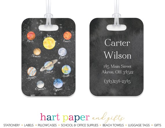 Planets Outer Space Solar System Personalized Luggage Bag Tag | Etsy