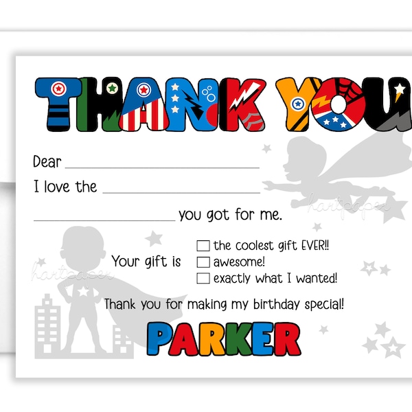 Superhero Thank You - Etsy