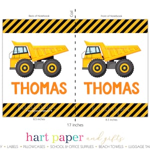 Construction Dump Truck Personalized Notebook Sketchbook | Etsy
