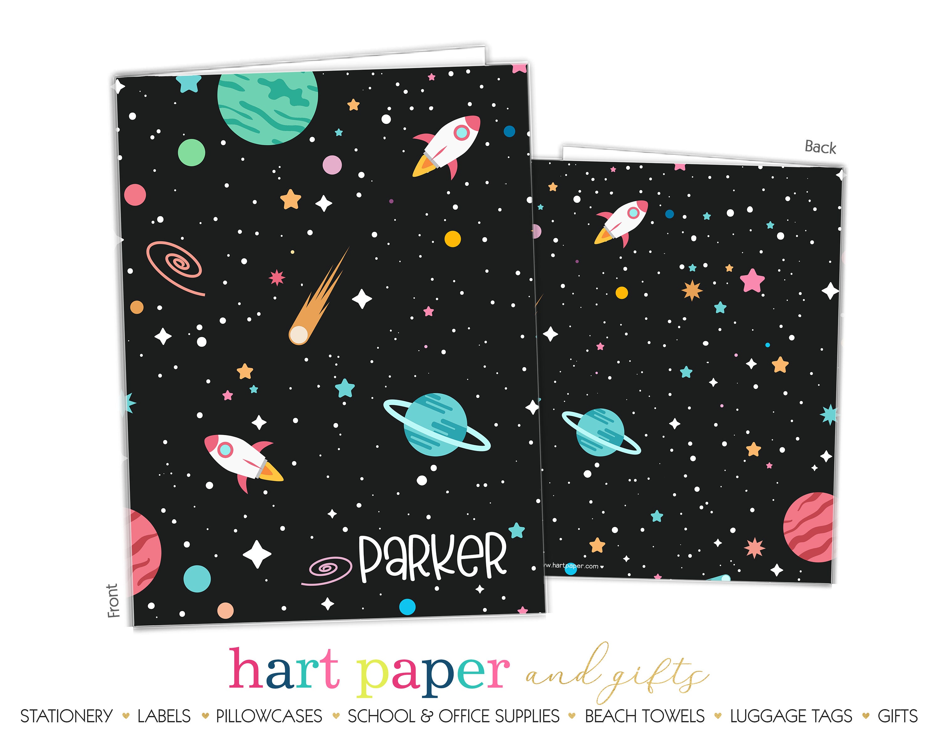 Planets Solar System Outer Space Personalized Folder 2 Pocket | Etsy