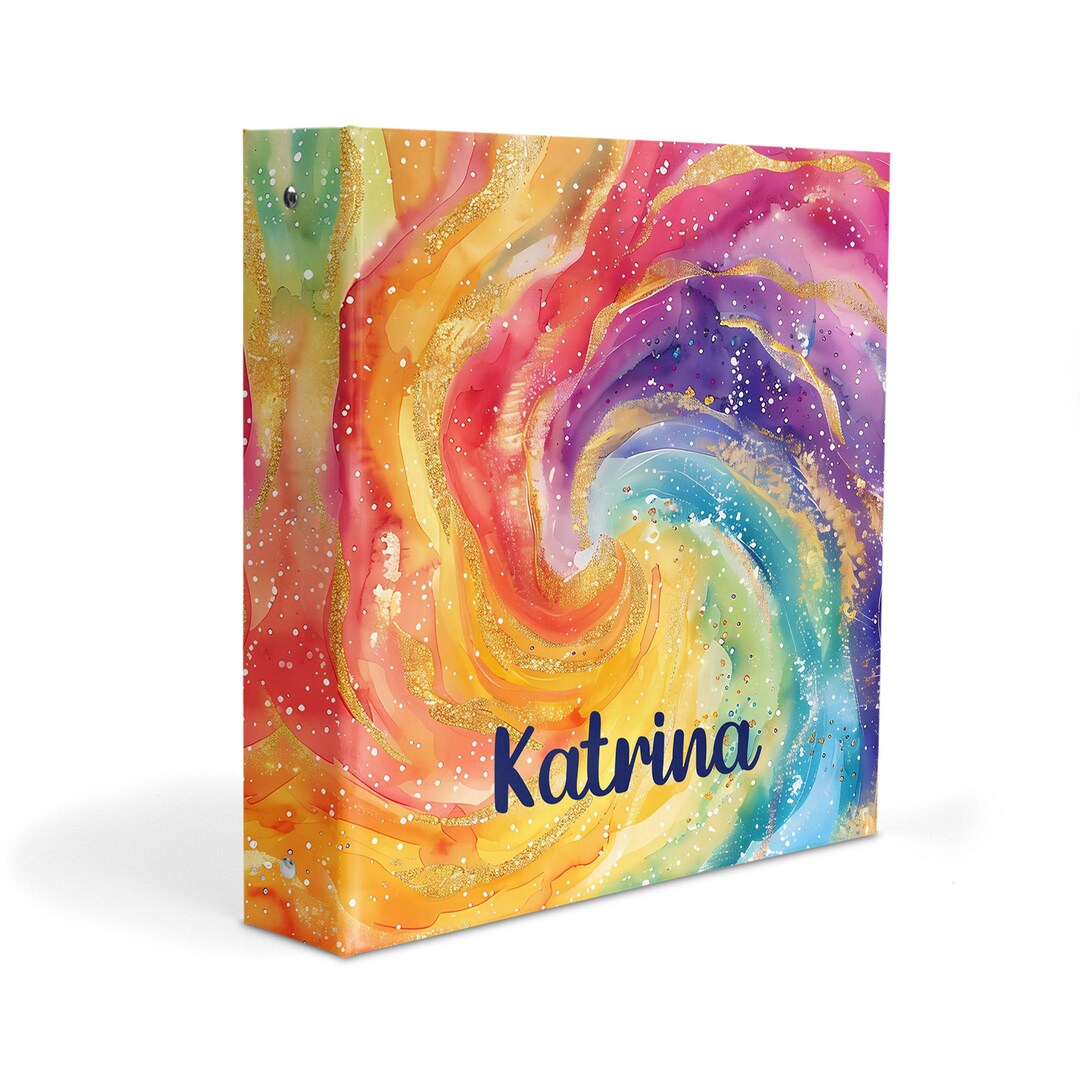 Rainbow Tie Dye 3 Ring Binder 2" Personalized Custom Gift Back to ...