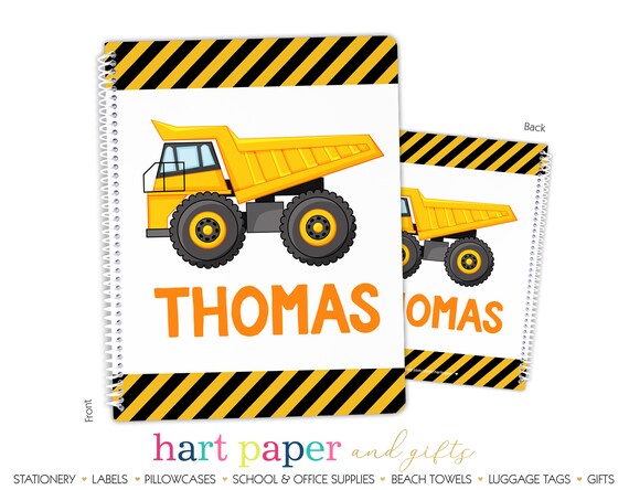 Construction Dump Truck Personalized Notebook Sketchbook | Etsy