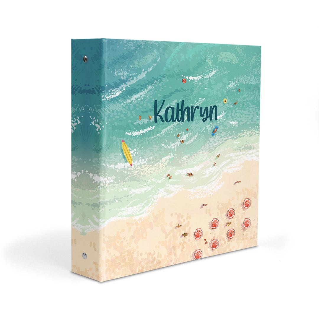 Beach 3 Ring Binder 2" Personalized Custom Gift Birthday Friend Bridal ...