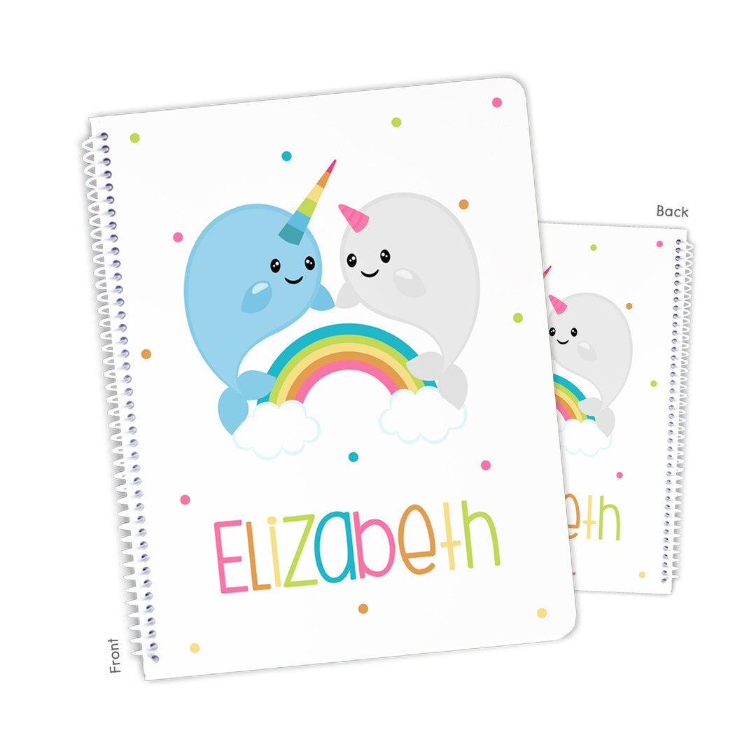 Narwhal Sea Unicorn Personalized Notebook Sketchbook • Custom Birthday ...