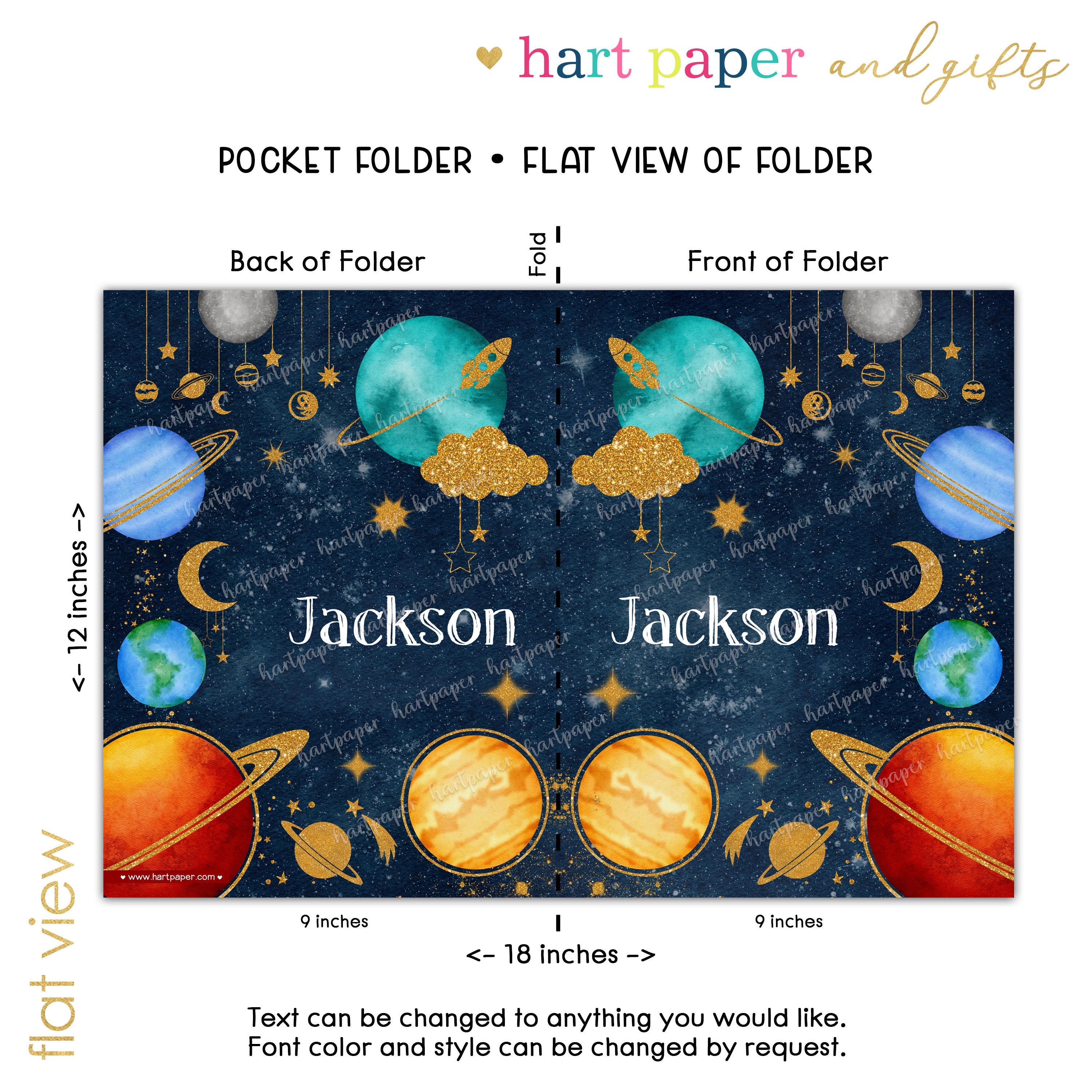 Solar System Cover For Folders