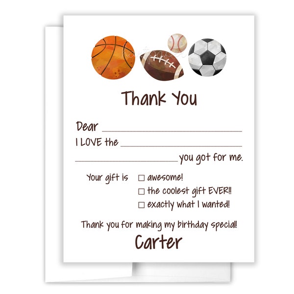 Personalized Thank You Sports - Etsy
