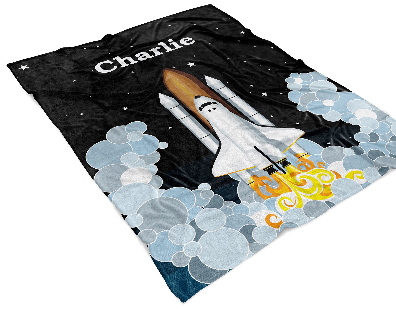 Rocket Ship Space Shuttle Space Blanket Minky Personalized | Etsy
