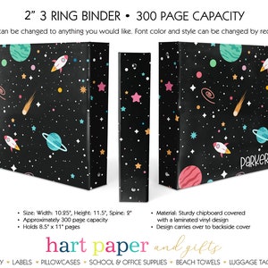 Planets Outer Space Galaxy Space Sky Stars 3 Ring Binder - Etsy