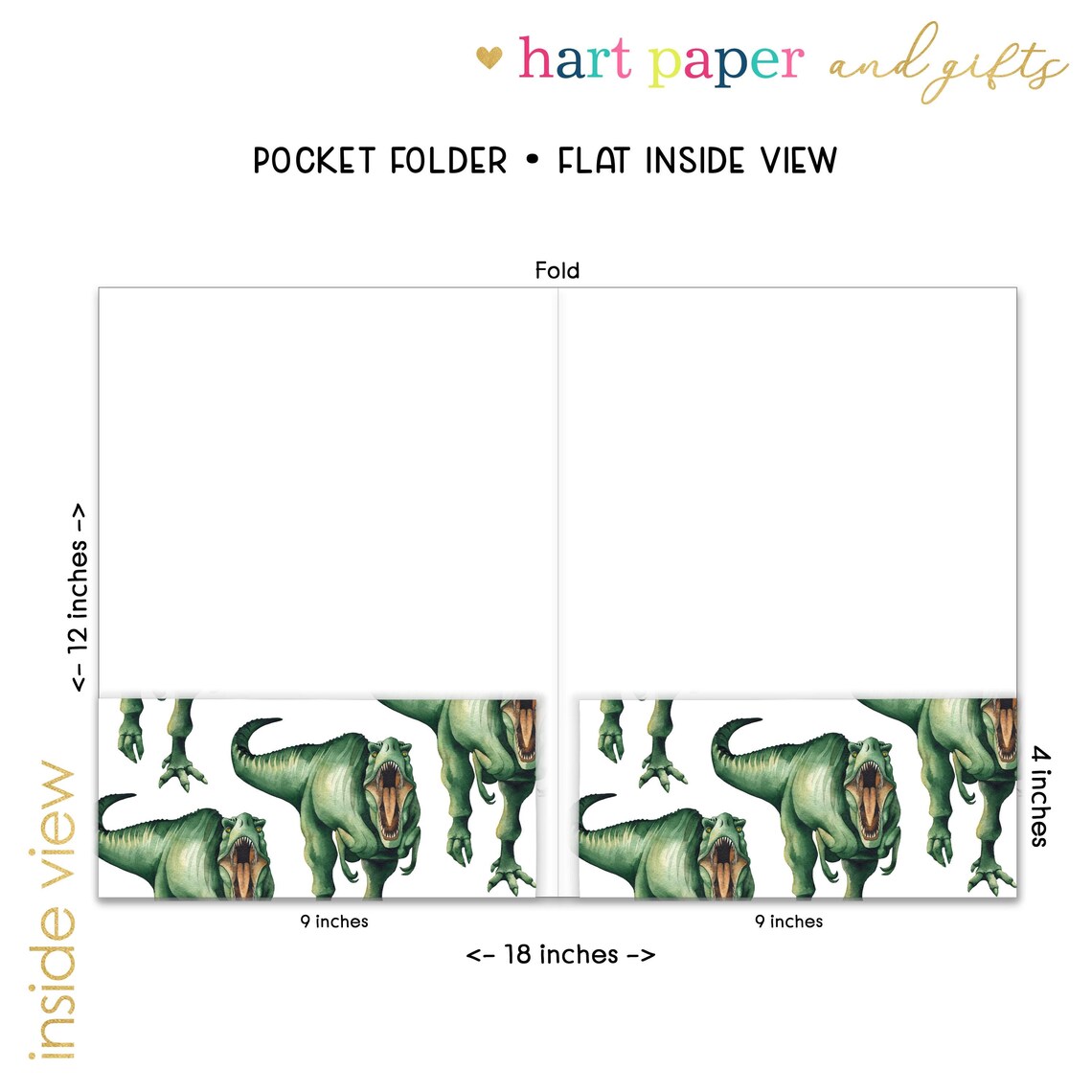 Dinosaur Dino Personalized Folder 2 Pocket • Back to School Supplies ...