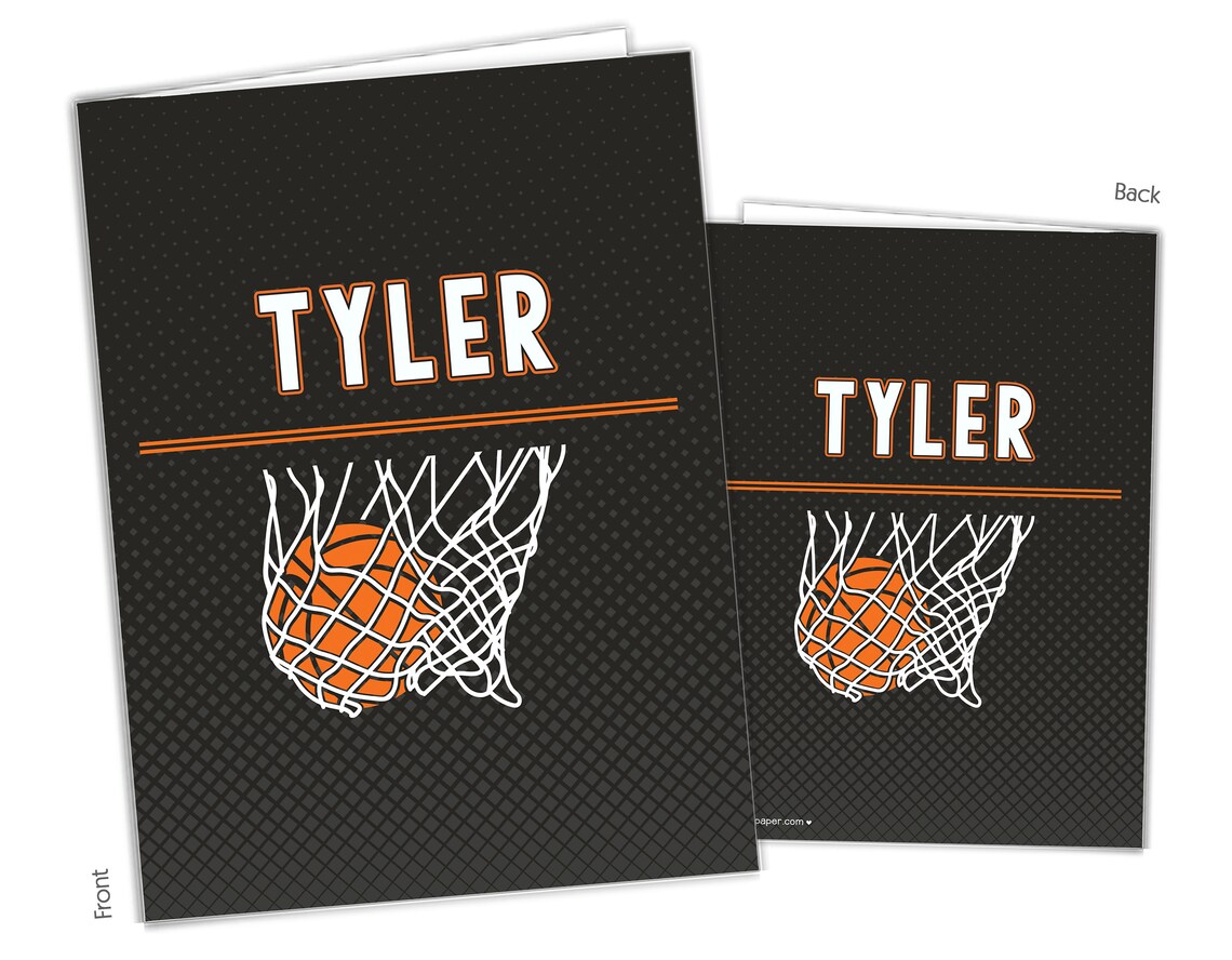 Basketball Sports Balls Personalized Folder 2 Pocket Back to - Etsy