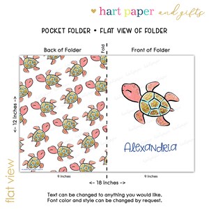 Sea Turtle Personalized Folder 2 Pocket Back to School Supplies Custom ...