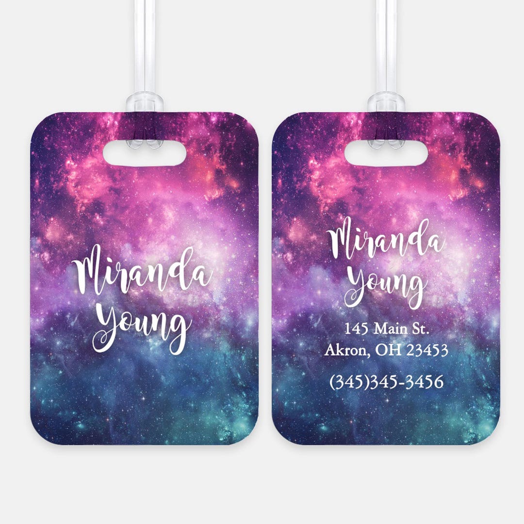 Galaxy Stars Universe Space Personalized Luggage Bag Tag Plastic ...