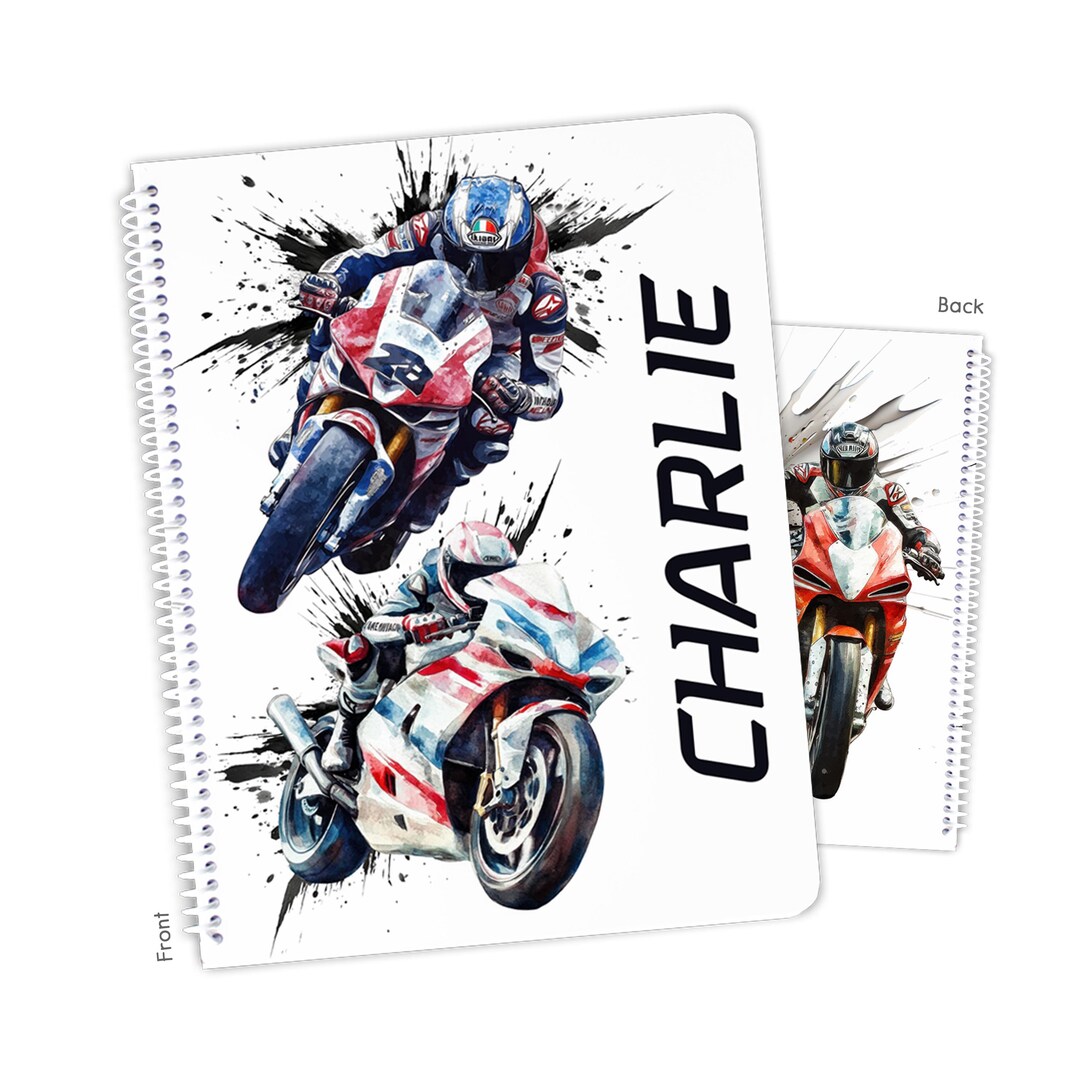 Extreme Bike Motorcycle Personalized Notebook Sketchbook • Custom ...
