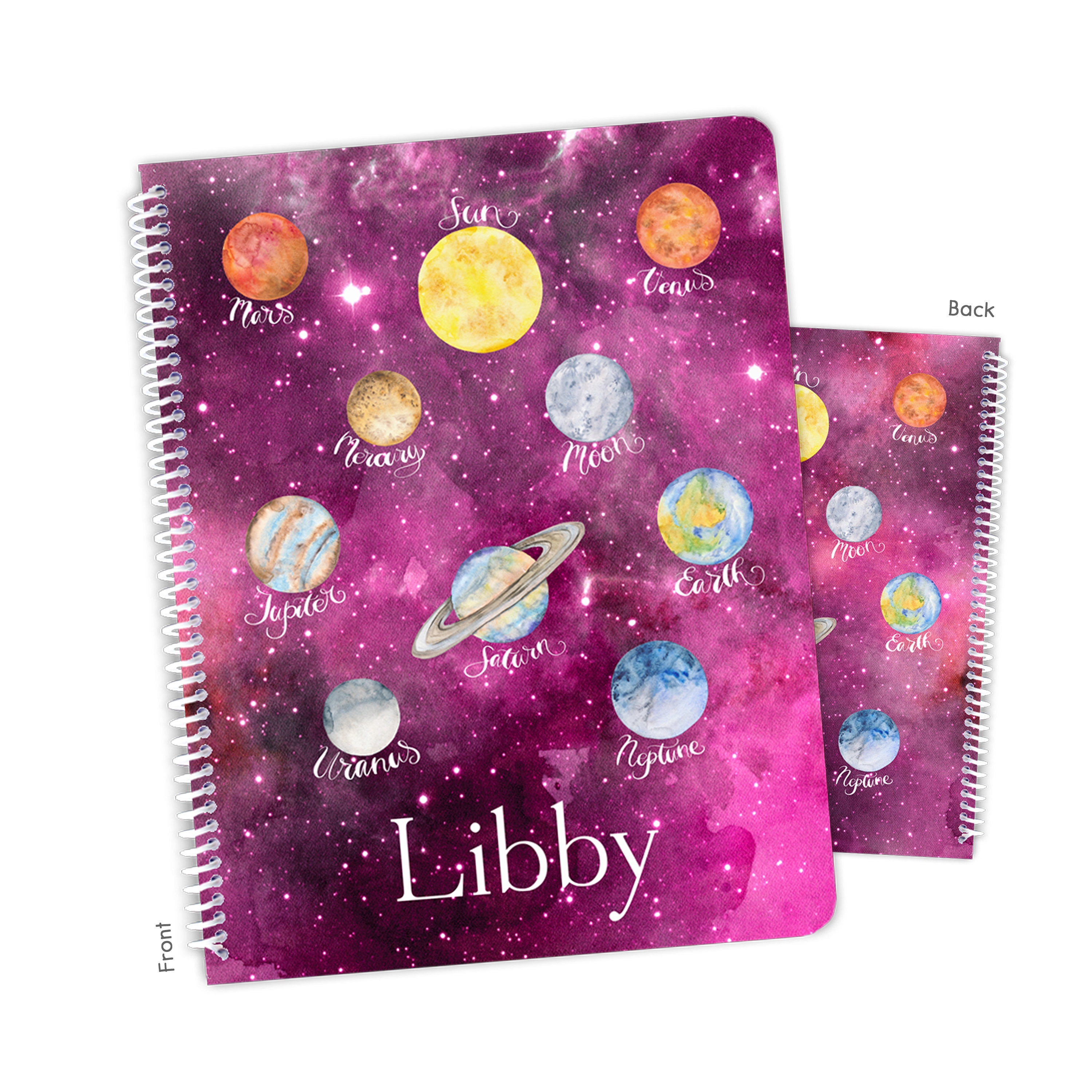 Outer Space Planets Solar System Personalized Notebook Sketchbook ...