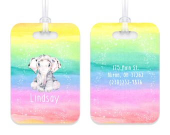 Elephant Name Tag - Etsy
