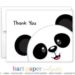 Panda Bear Thank You Personalized Cards Folded Flat Card Stationery ...