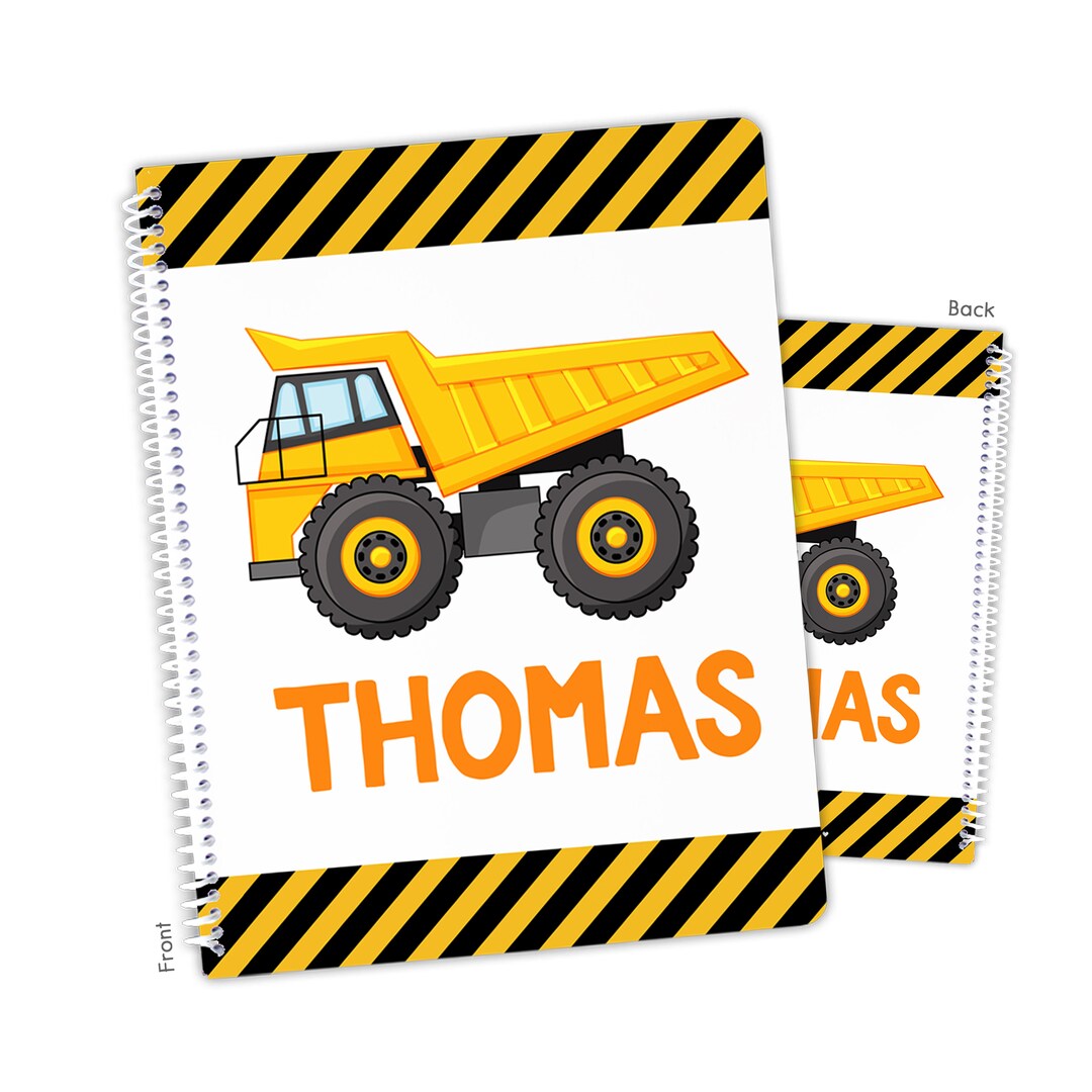 Construction Dump Truck Personalized Notebook Sketchbook • Custom ...