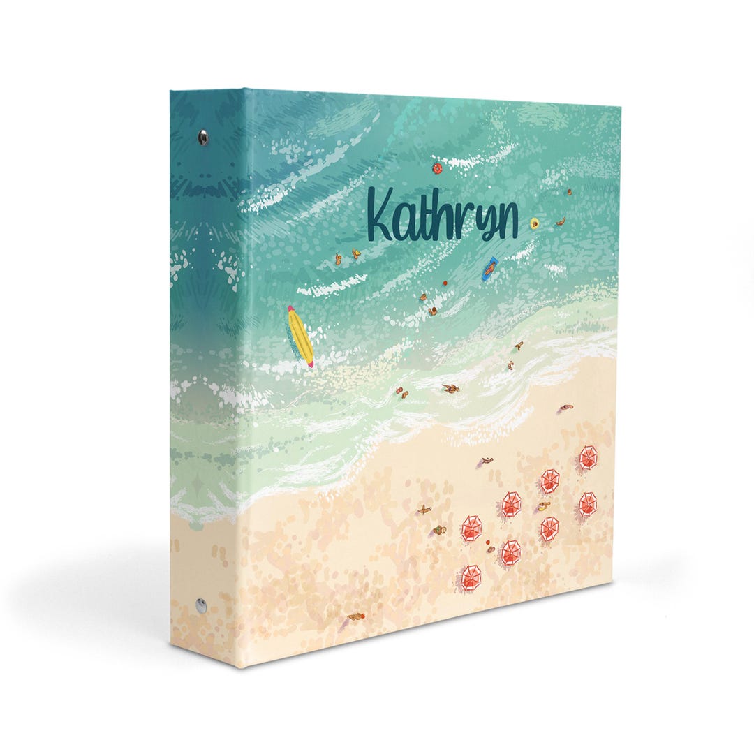 Beach Ocean Vacation 3 Ring Binder 2" Personalized Custom Gift Back to ...