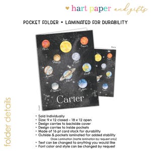 Planets Solar System Outer Space Personalized Folder 2 Pocket • Back to ...