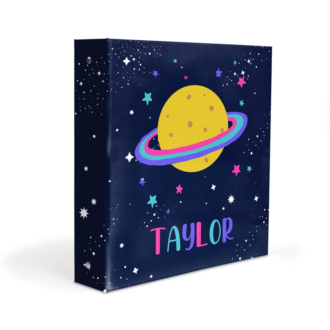 Planets Saturn Star Rainbow Galaxy Space Sky Stars 3 Ring Binder 2 ...