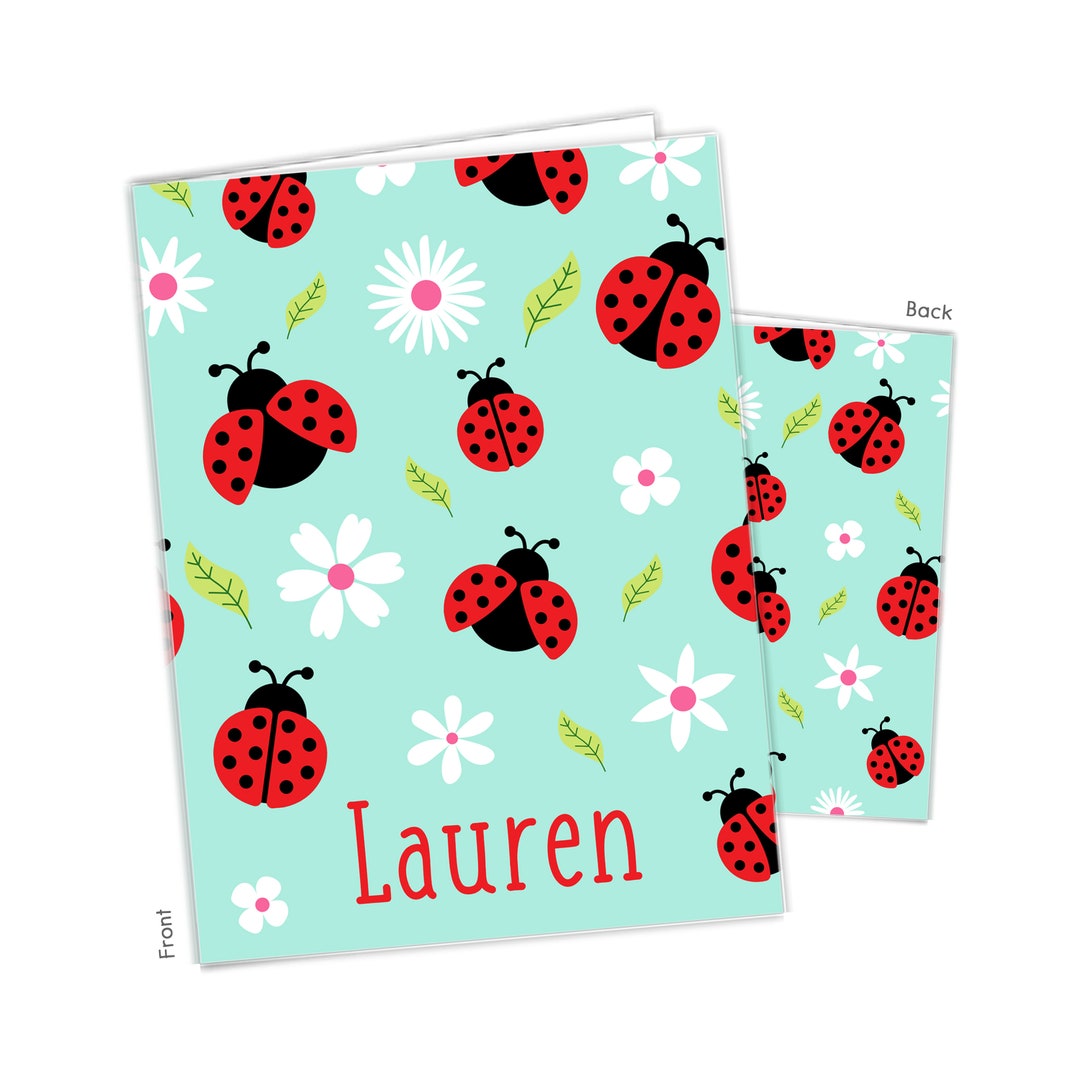 Ladybug Lady Bugs Insects Personalized Folder 2 Pocket Back to School ...