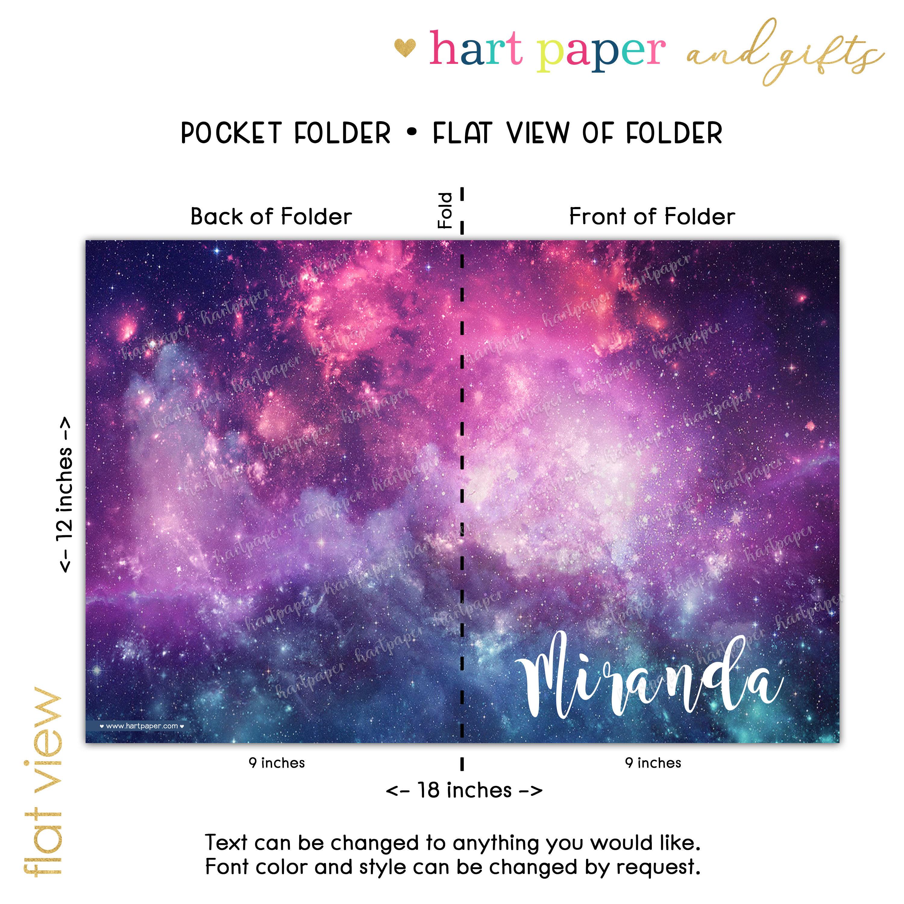 Galaxy Space Stars Personalized Folder 2 Pocket • Back to School ...