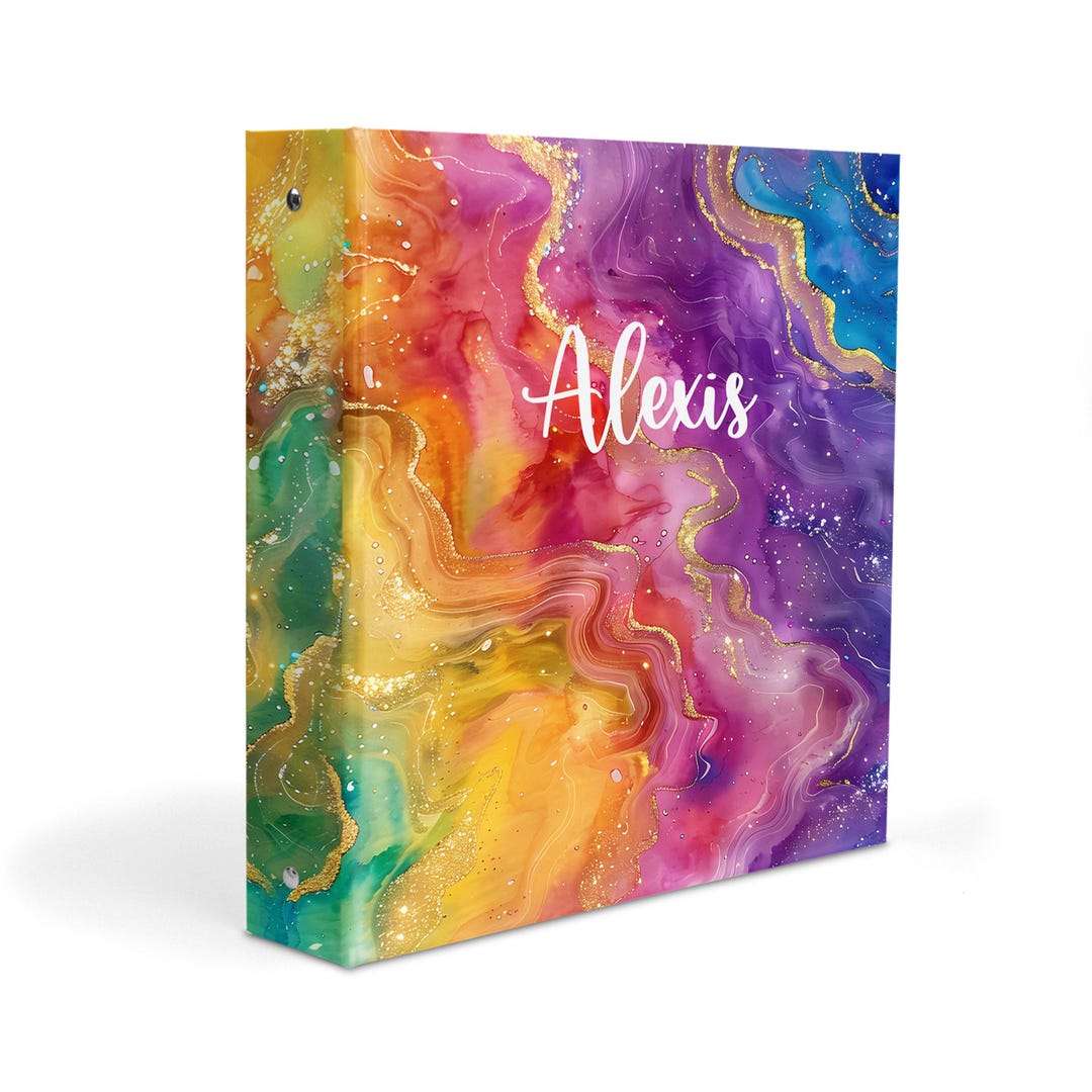Rainbow 3 Ring Binder 2" Personalized Custom Gift Back to School ...