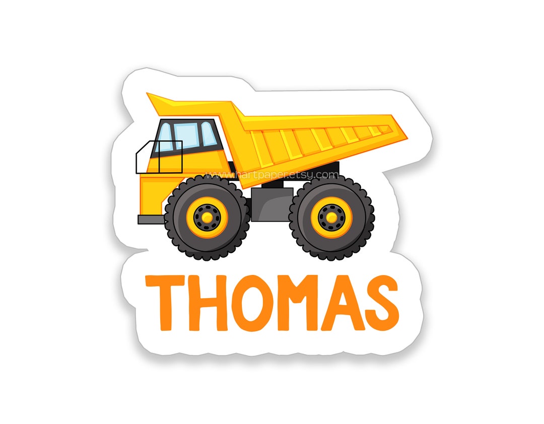 Dump Truck Vinyl Stickers Personalized Decal Label • Back to School ...