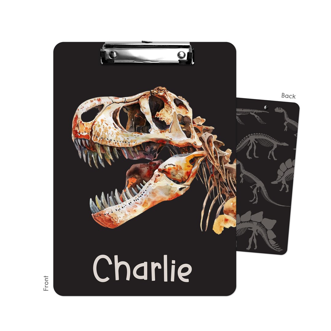 Dinosaur Bones Skeleton Dino T Rex Personalized Clipboard Back to ...