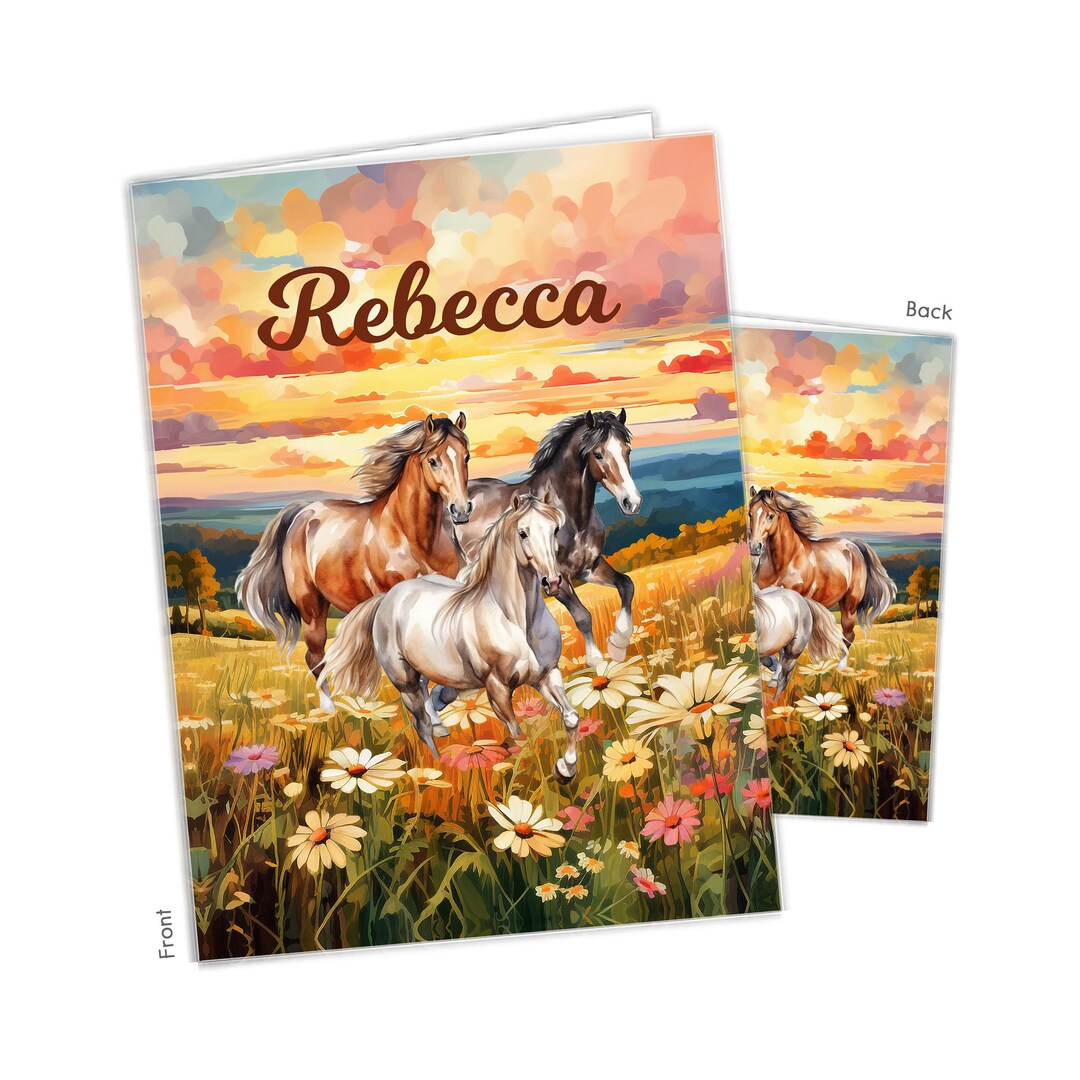 Horse Pony Animal Farm Personalized Folder 2 Pocket • Back to School ...