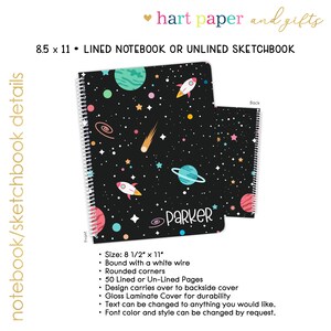 Outer Space Planets Solar System Personalized Notebook Sketchbook ...