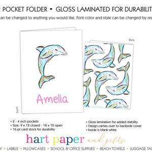 Dolphin Personalized Folder 2 Pocket Back to School Supplies - Etsy