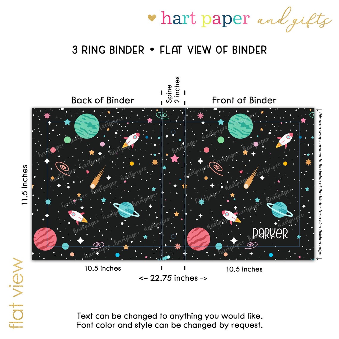 Planets Outer Space Galaxy Space Sky Stars 3 Ring Binder 2 ...