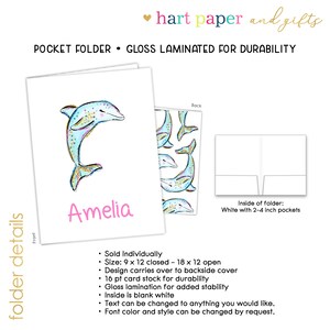 Dolphin Personalized Folder 2 Pocket Back to School Supplies Custom ...