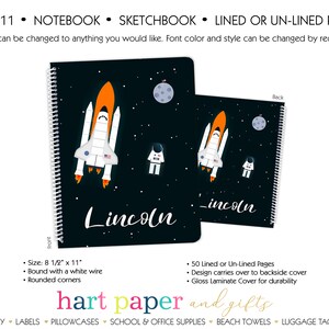 Rocket Space Planets Solar System Personalized Notebook | Etsy