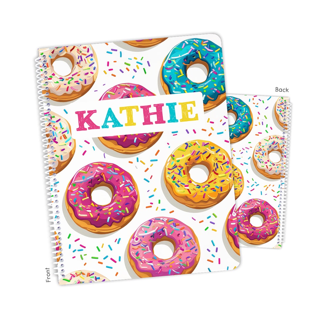 Rainbow Donut Doughnut Food Personalized Notebook Sketchbook • Custom ...