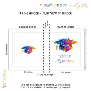 Graduation Class of 2024 3 Ring Binder 2" Personalized Custom Gift Girl ...